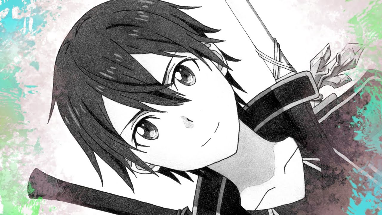 How to draw Kirito / Kazuto Kirigaya | Sword Art Online | Step by step ...