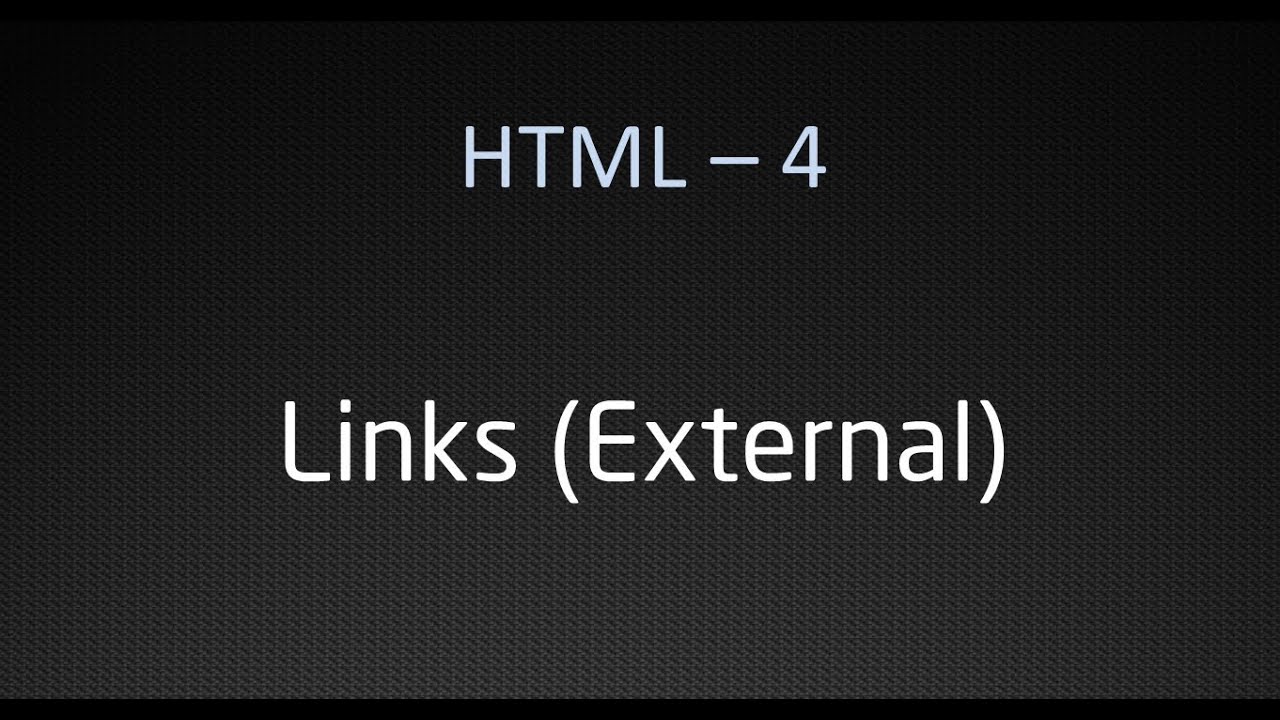 Xhtml Html 4 External Links Learnwithsaad Youtube 9677