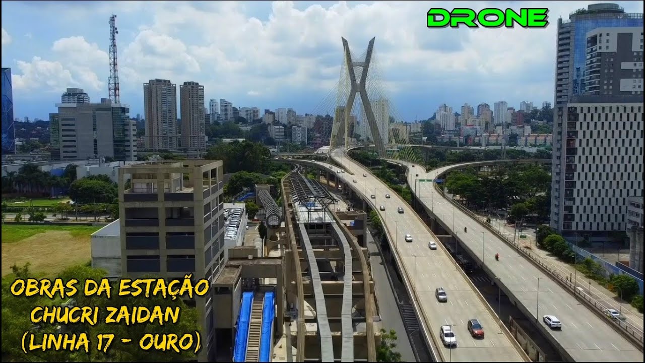 Drone mostra as obras da Estação Chucri Zaidan do Monotrilho (Linha 17 ...