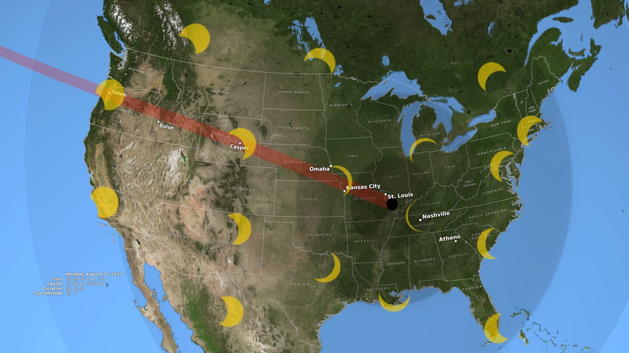 2017 Total Solar Eclipse's Path Across the U.S. - YouTube