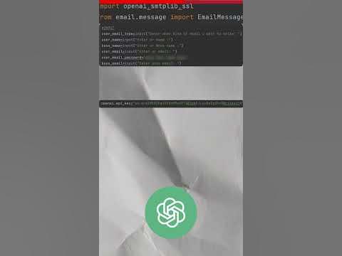 Making an AUTOMATIC EMAIL SENDER using Chatgpt and PythonSource #python ...