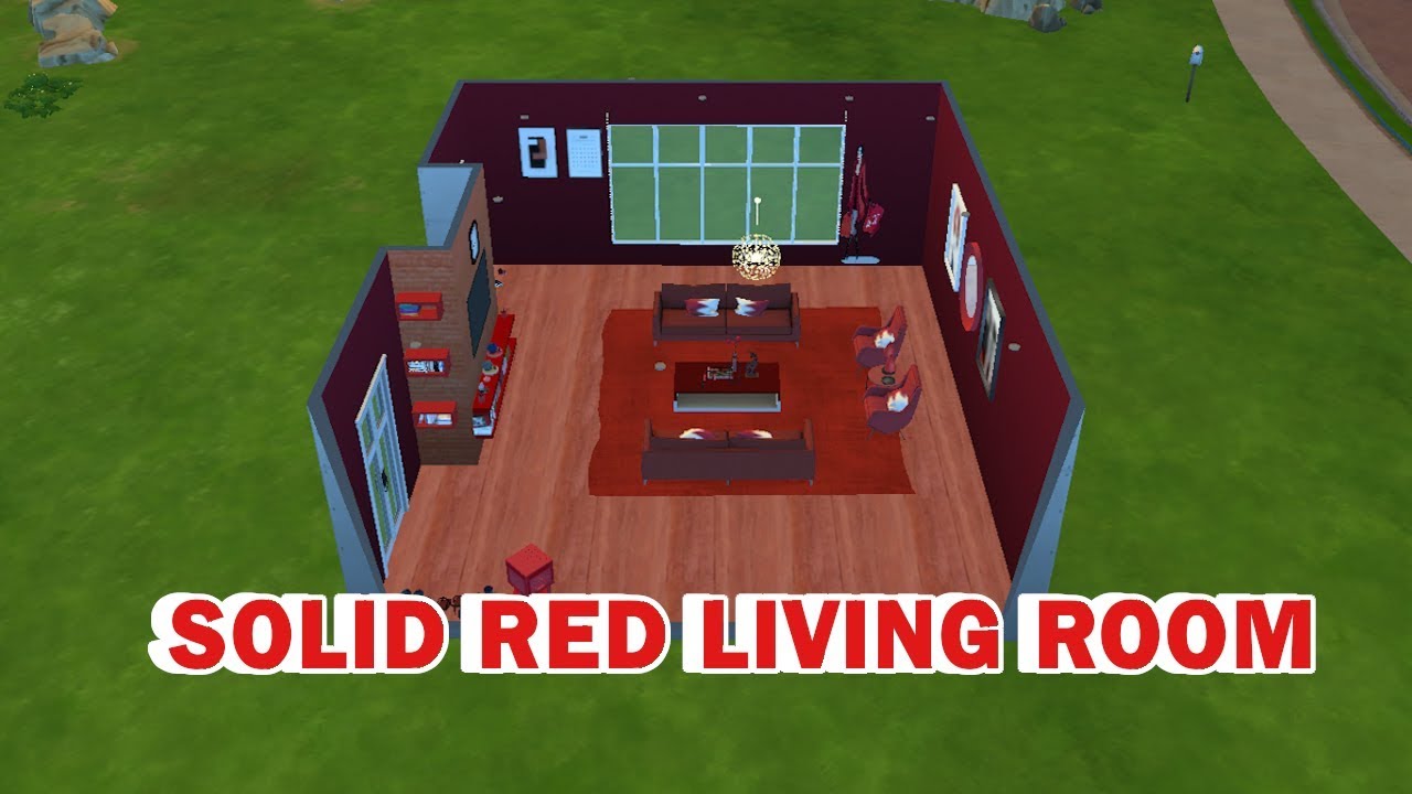RED!! // SOLID COLOR ROOM BUILD CHALLENGE // The Sims 4 - YouTube