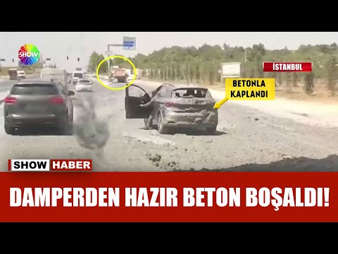 Otomobile beton döktü!