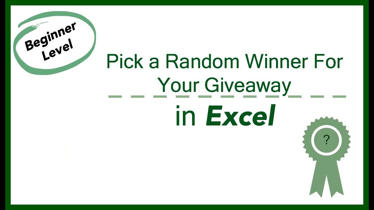 How To Pick A Random Winner In Your Giveaway Using Excel Mydatatips How To Pick A Random Winner In Your Giveaway Using Excel Mydatatips