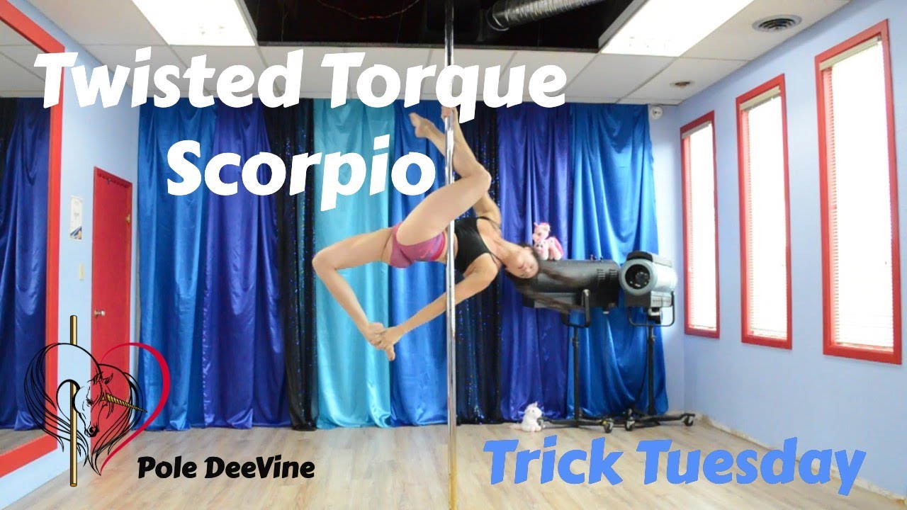 Pole Trick Tuesday Tutorial - Twisted Torque Scorpio Combo (master pole fitness) - YouTube