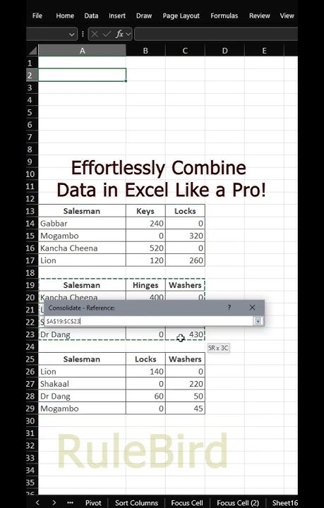 Excel Data Consolidation in Just a Few Clicks! #Shorts #excelfunction #rulebird #excel - YouTube