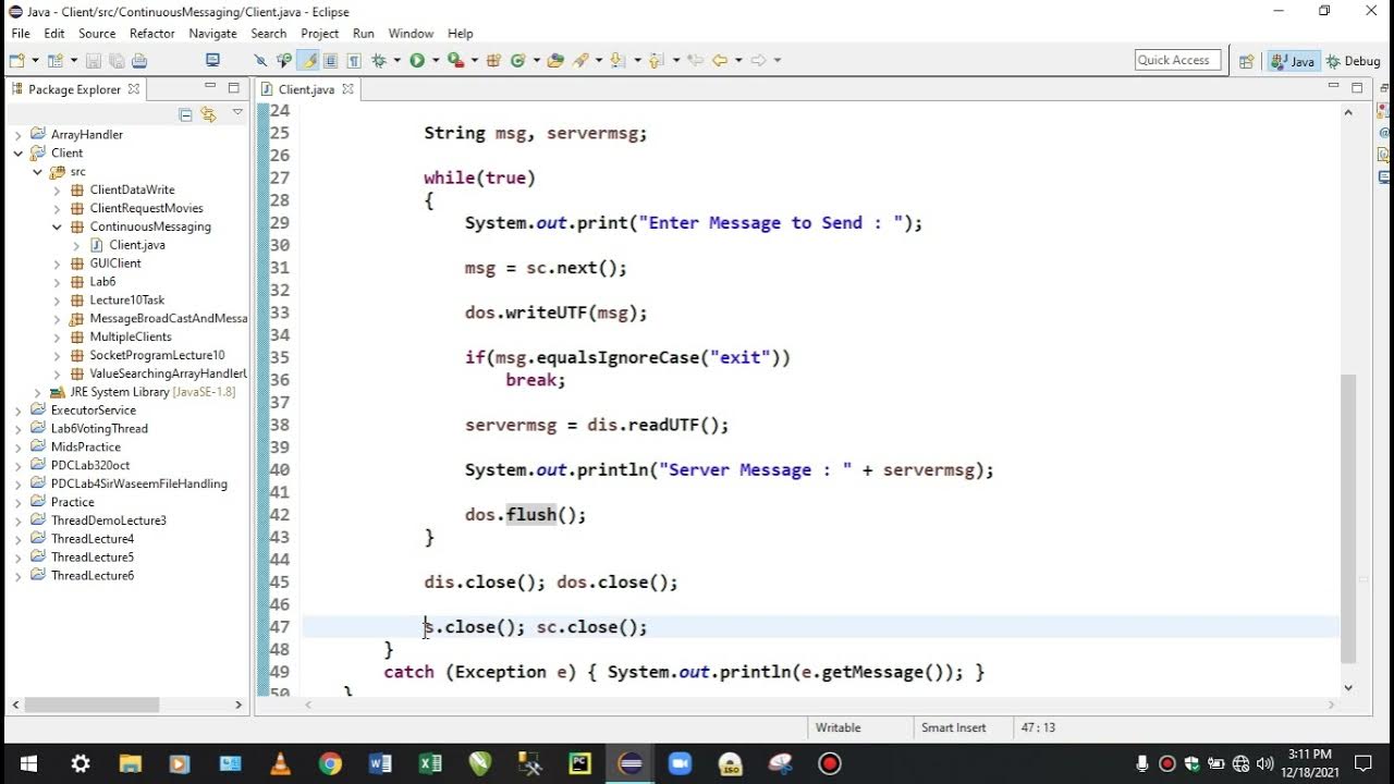 Lecture 05-Continuous Messaging with Server || Socket Programming || Continuous Communication ...