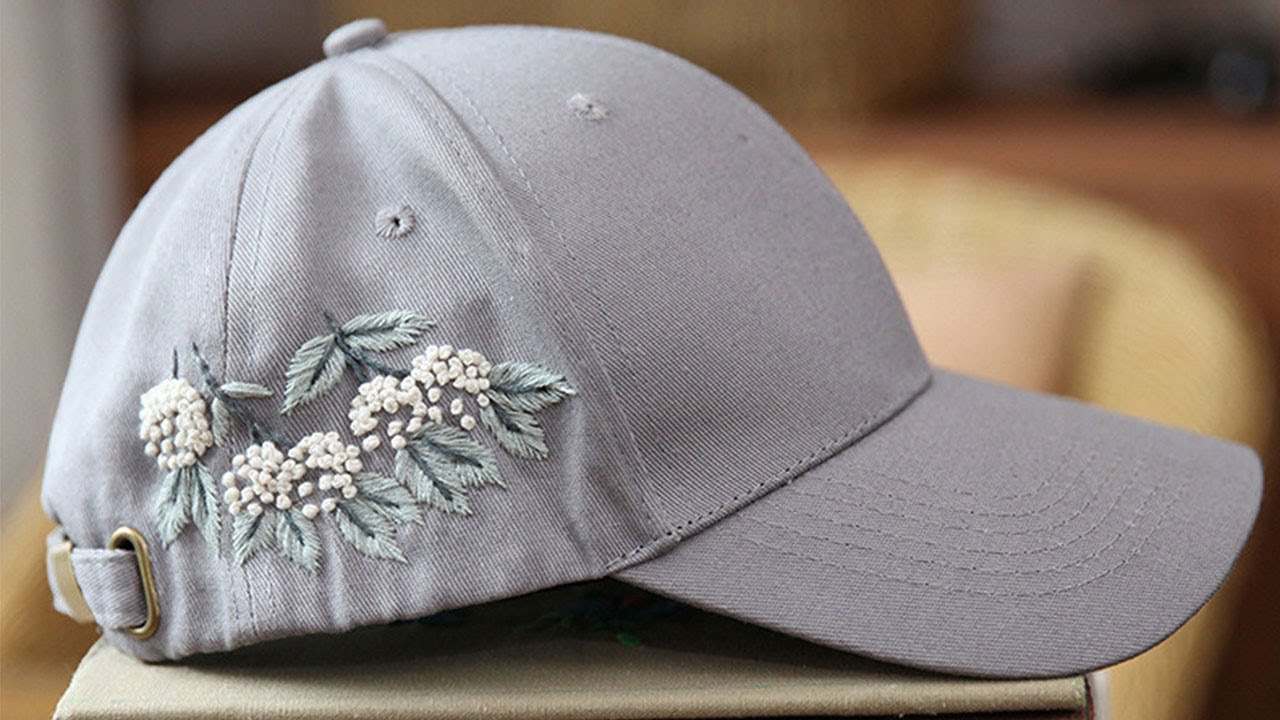 How to Embroidery on the Hat, Basic Embroidery Tutorial - YouTube
