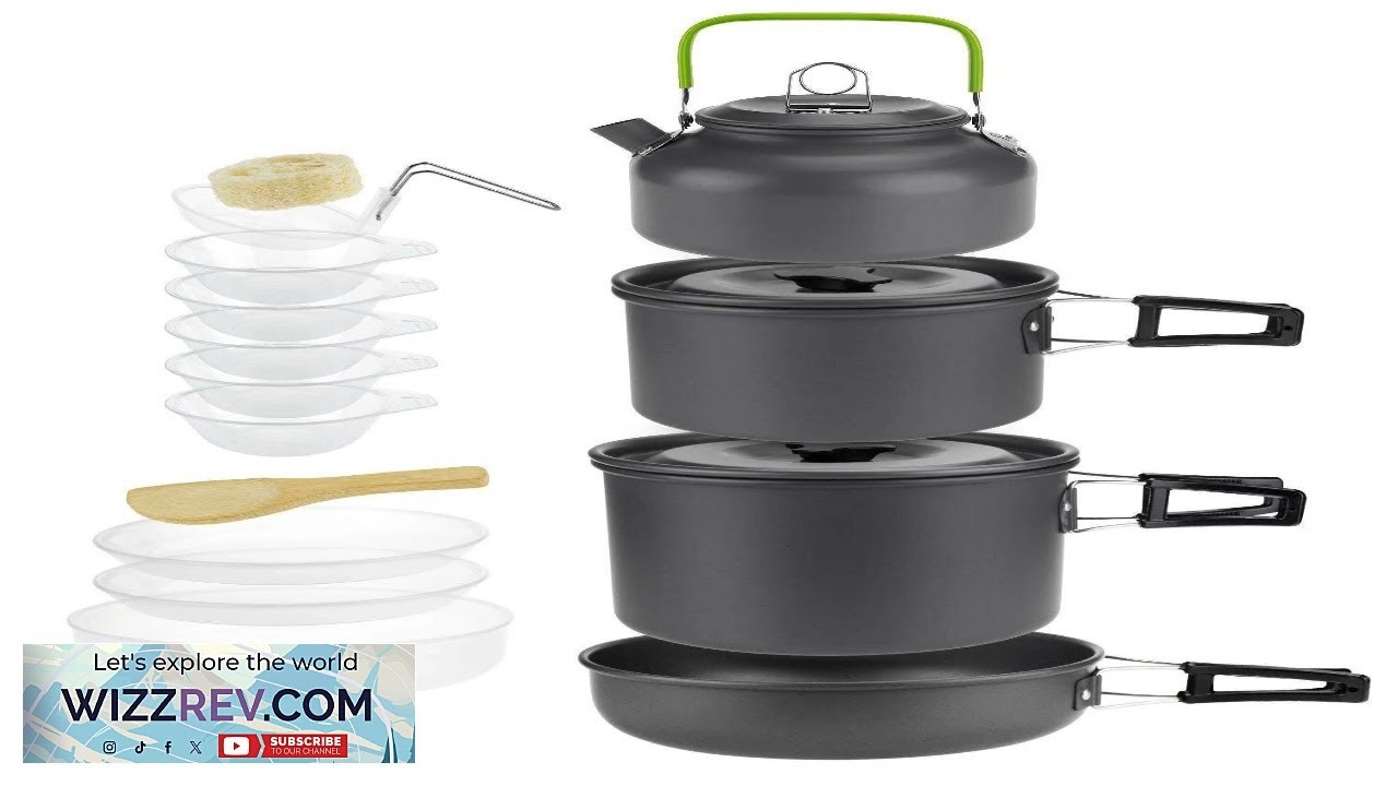 Camping 4~5 Person Cookware Cooking Set Survival Equipment Aluminum ...