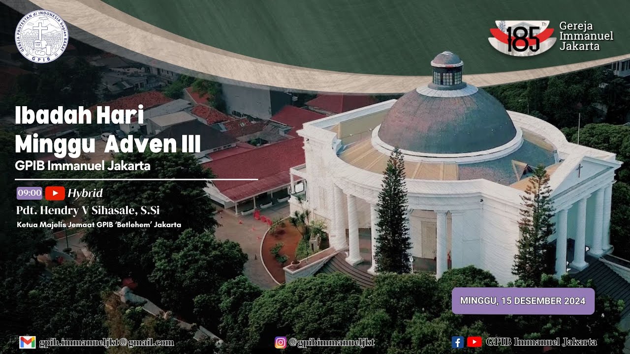 Ibadah hari Minggu Adven III, Minggu 15 Desember 2024 - YouTube