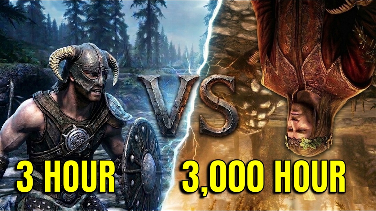 Skyrim Players After 3 Hours vs 3,000 Hours - YouTube