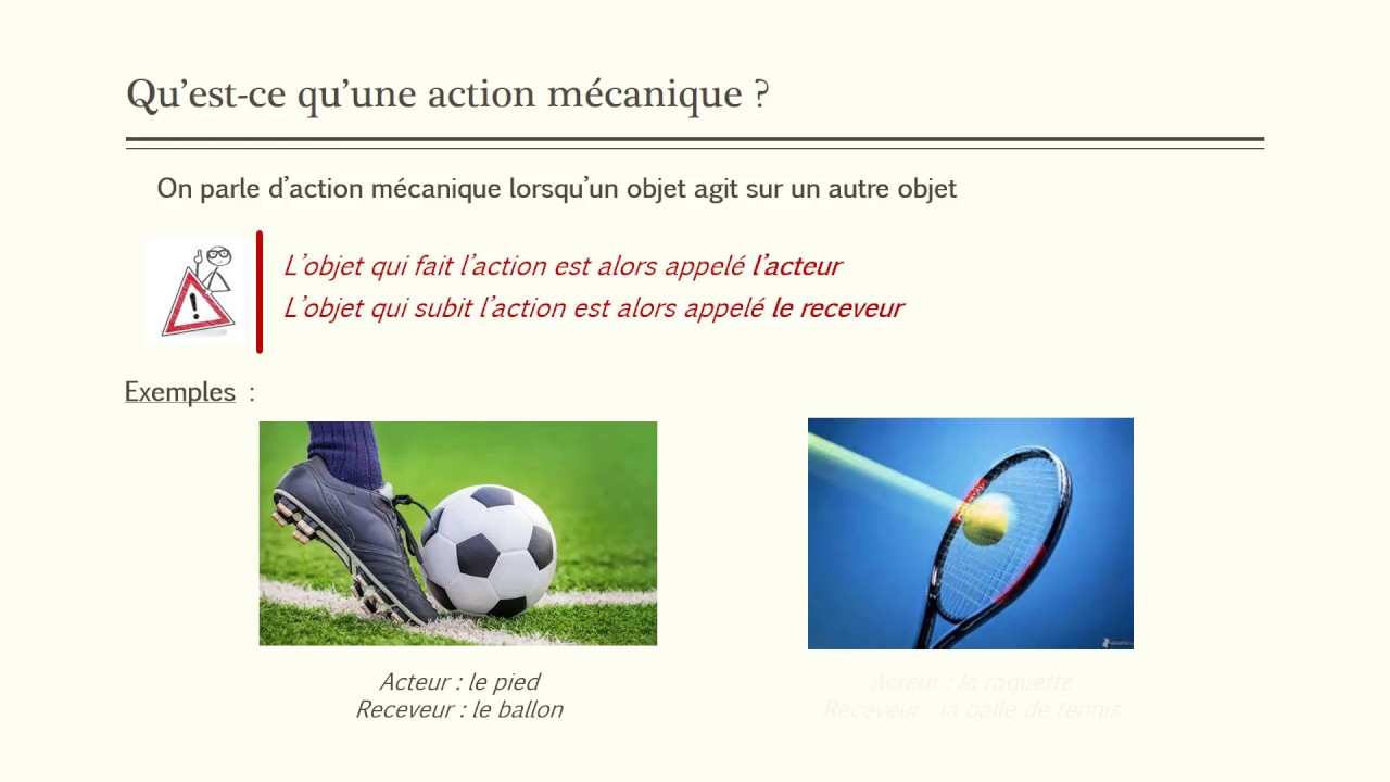 Les actions mécaniques - YouTube