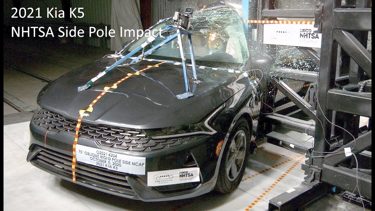 2021-2024 Kia K5 NHTSA Side Pole Crash Test - YouTube