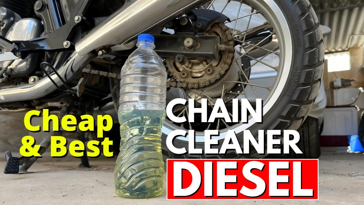 Chain Cleaning with Diesel & Lube - Cheap & Best Cleaner | Before ...