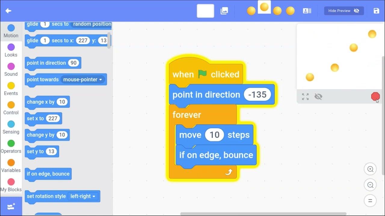 Make a Ball Animation using Forever block (Code Mita /Scratch ...