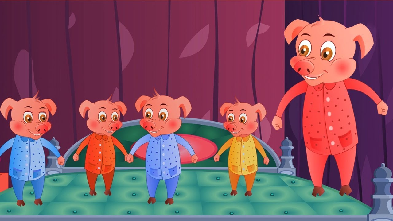 Cinco pouco Piggies | vídeo educativo | Nursery Rhyme | Five Little ...