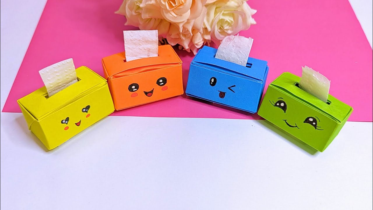 How To Make Mini Paper Tissue Box | Origami Tissue Paper Box || Aklima ...