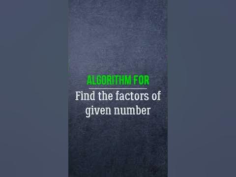 Find the factors of given number #education #factors #datastructures - YouTube