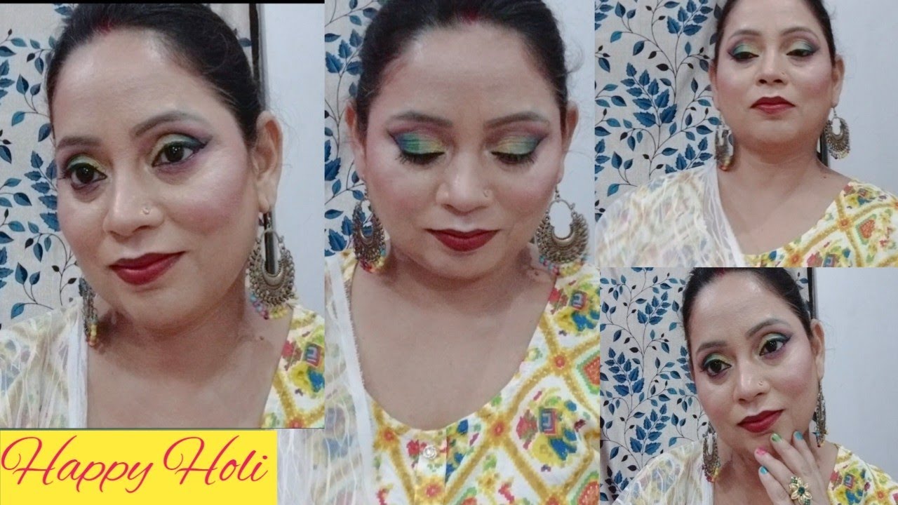 Colourful Makeup Look for Holi #holimakeuplook2023 # ...