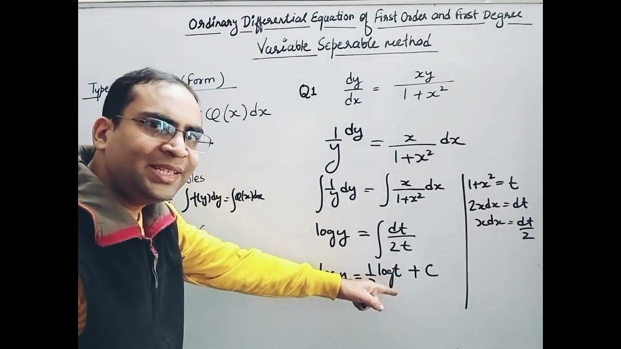 Variable separable method to solve ordinary differential equations of first order and first ...