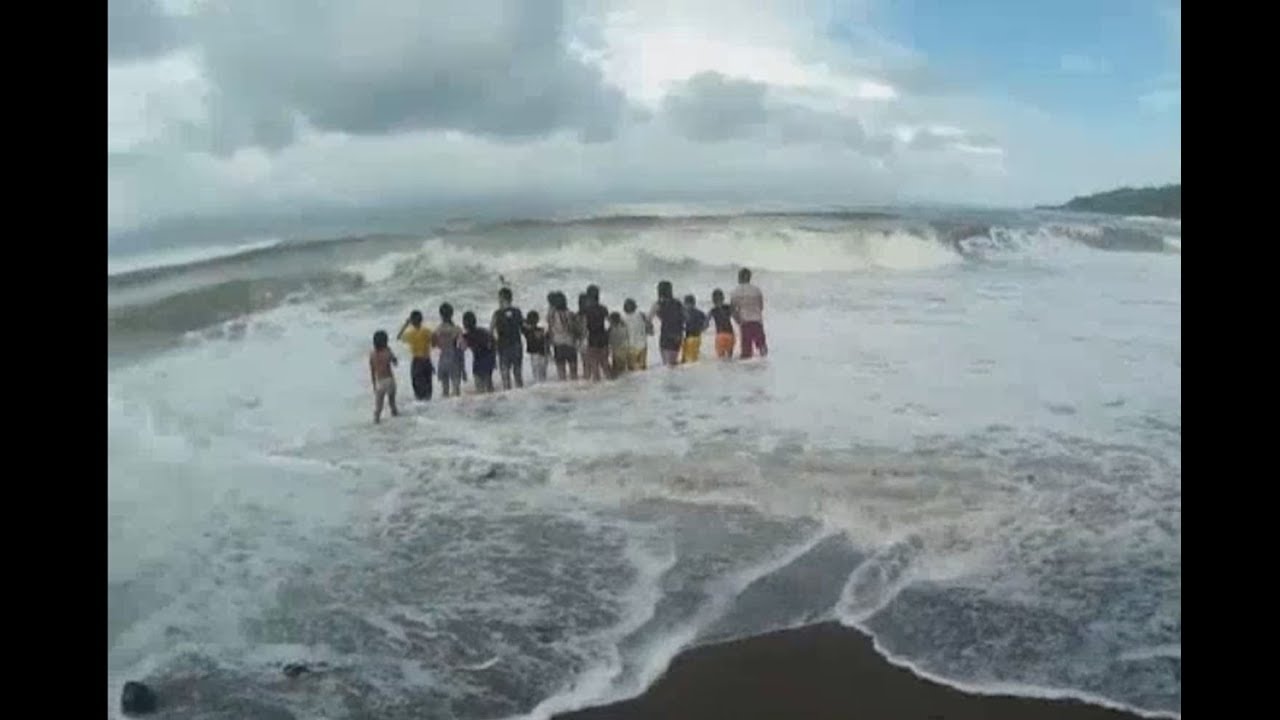 Brave children and friendly waves - YouTube