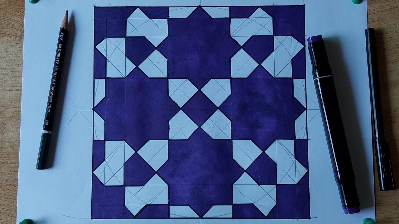 #5 Easy Islamic Geometric Pattern | Step by Step construction - YouTube