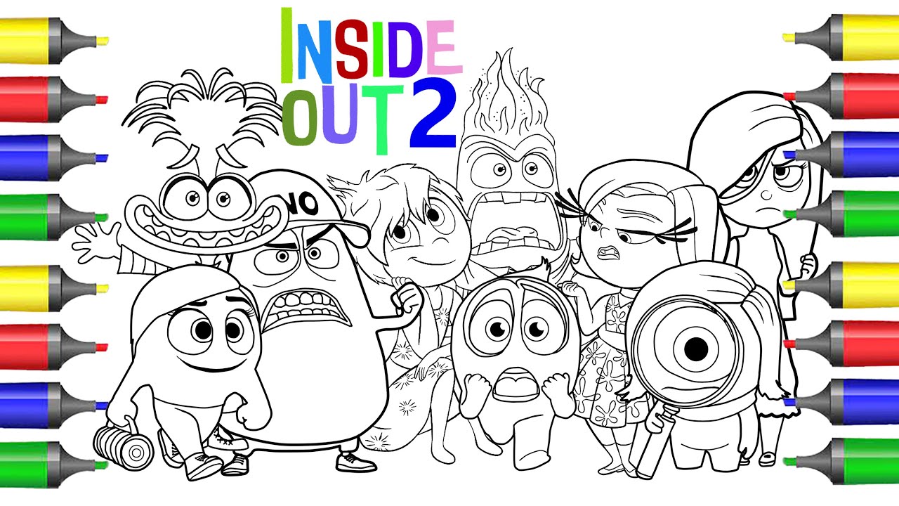 Inside Out 2 Coloring Book/Joy Disgust Anxiety Imbalance Surprise ...