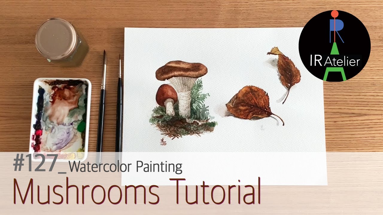 식물수채화 Watercolor /Mushroom Painting Tutorial - YouTube