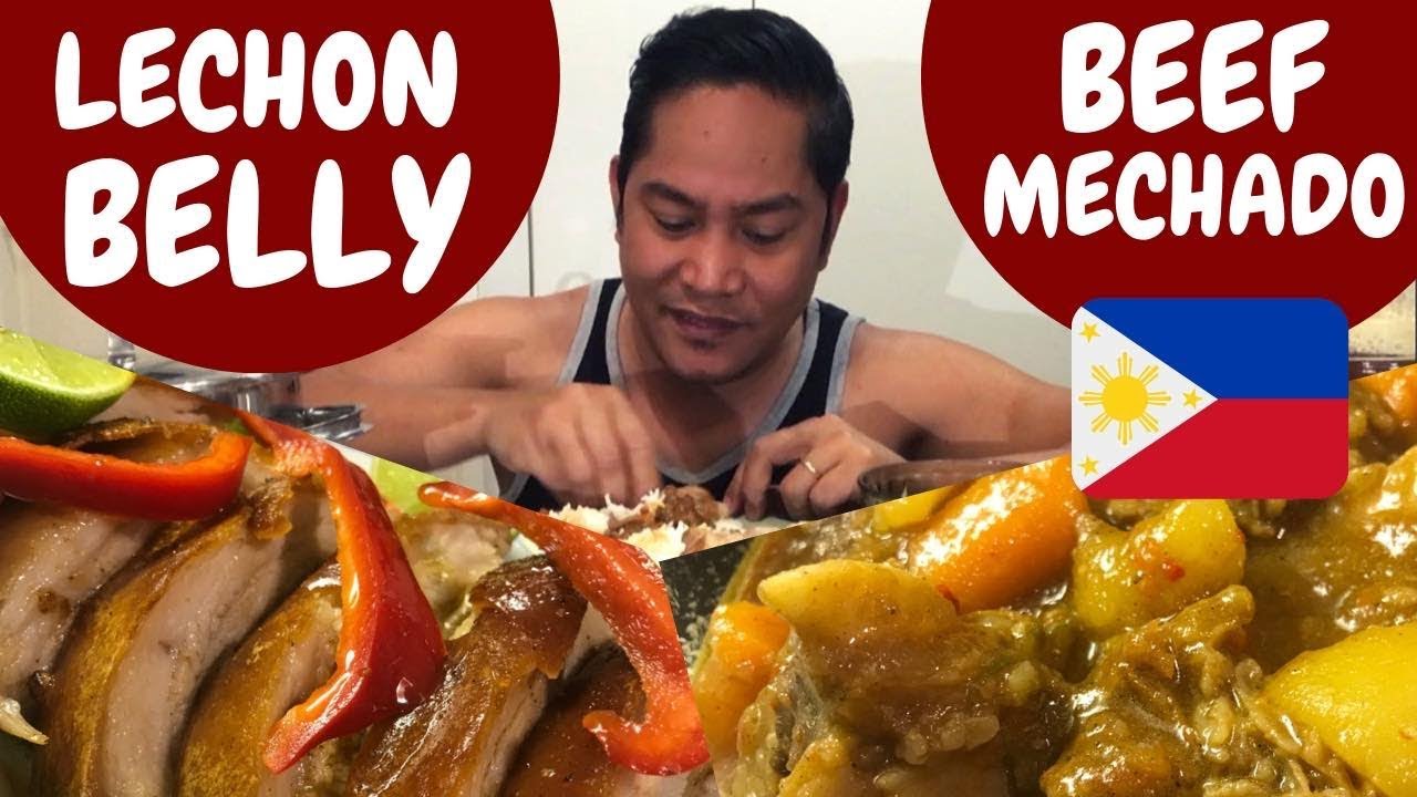 LECHON BELLY!!! BEEF MECHADO!!! Filipino Food! Pinoy Mukbang! - YouTube