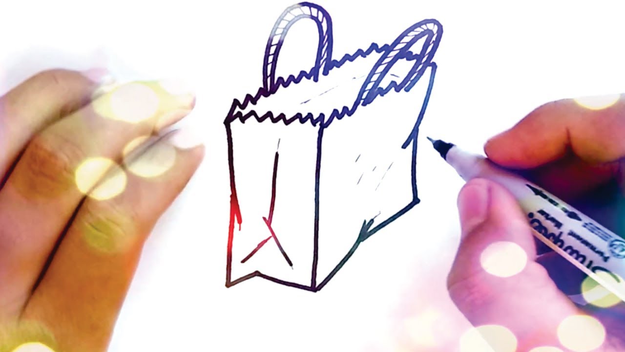COMO DIBUJAR UNA BOLSA DE MANDADO paso por paso | dibujos para niños ...