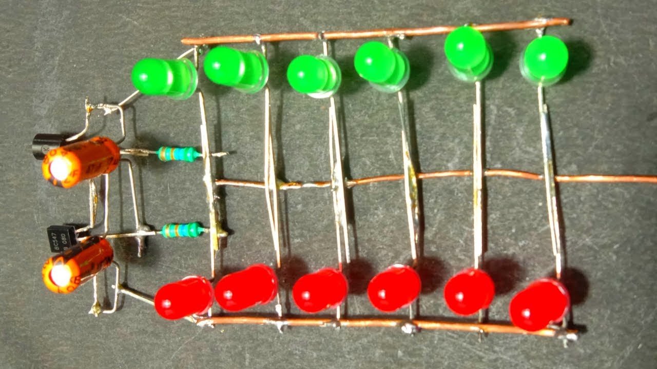 How to make simple LED Chaser circuit without IC |Amazing circle chaser ...