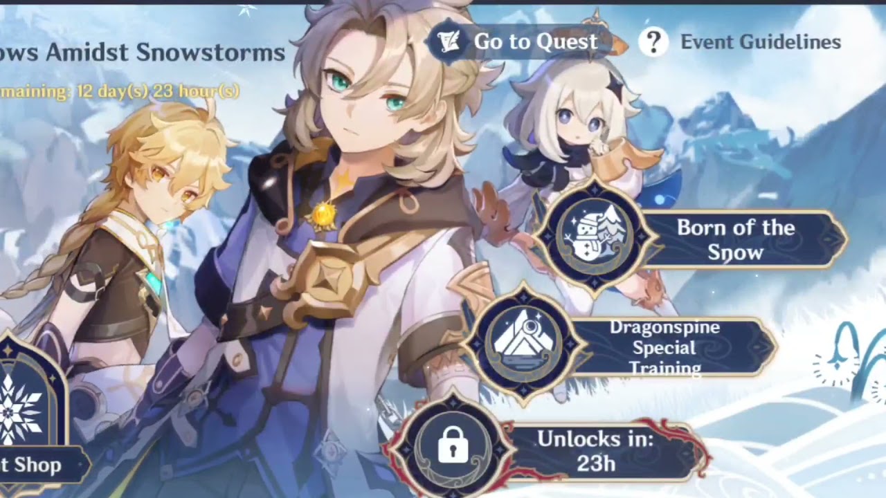 Albedo event page with CRK winter theme~~ - YouTube