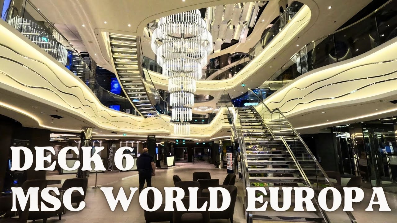 MSC WORLD EUROPA Walking the whole deck 6 - ship tour - YouTube