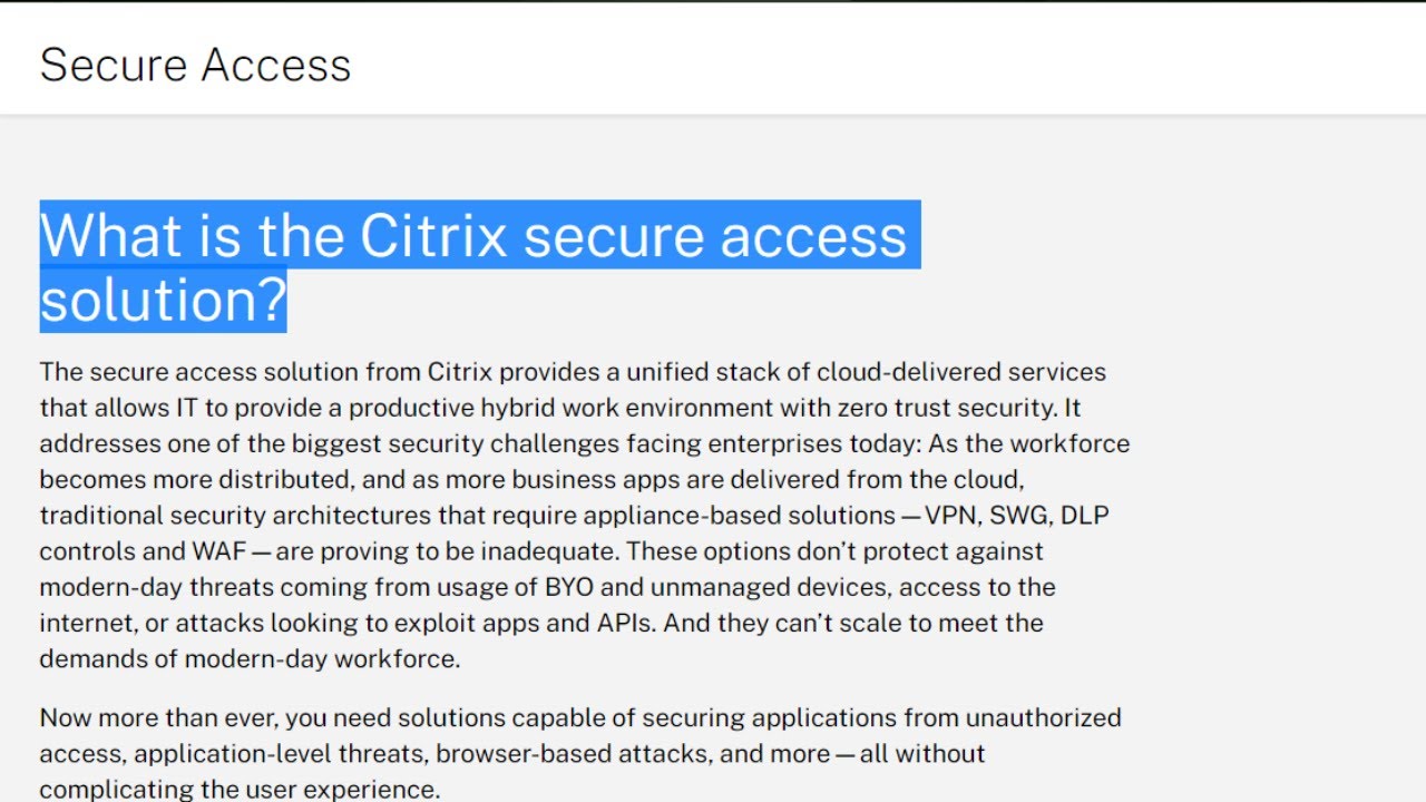 What is the Citrix secure access solution? part 9 - YouTube