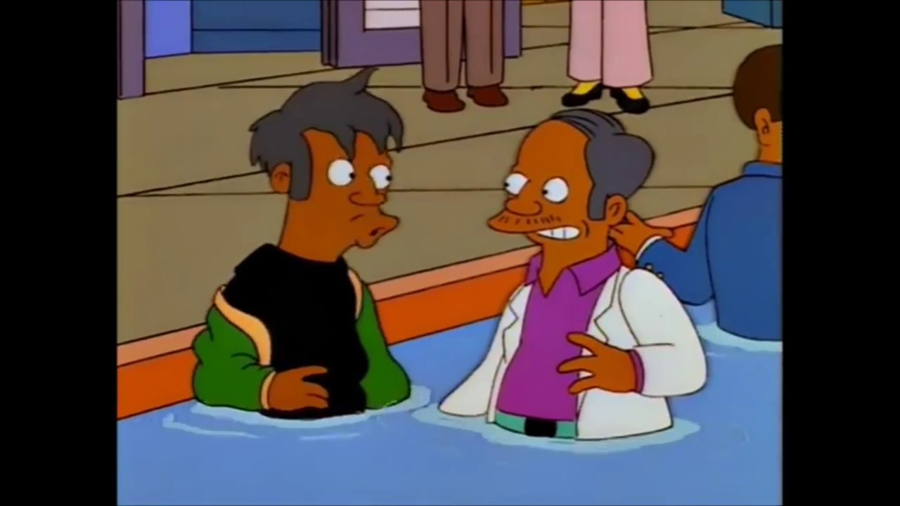 Apu Goes To A Party And Falls In The Pool - The Simpsons - YouTube