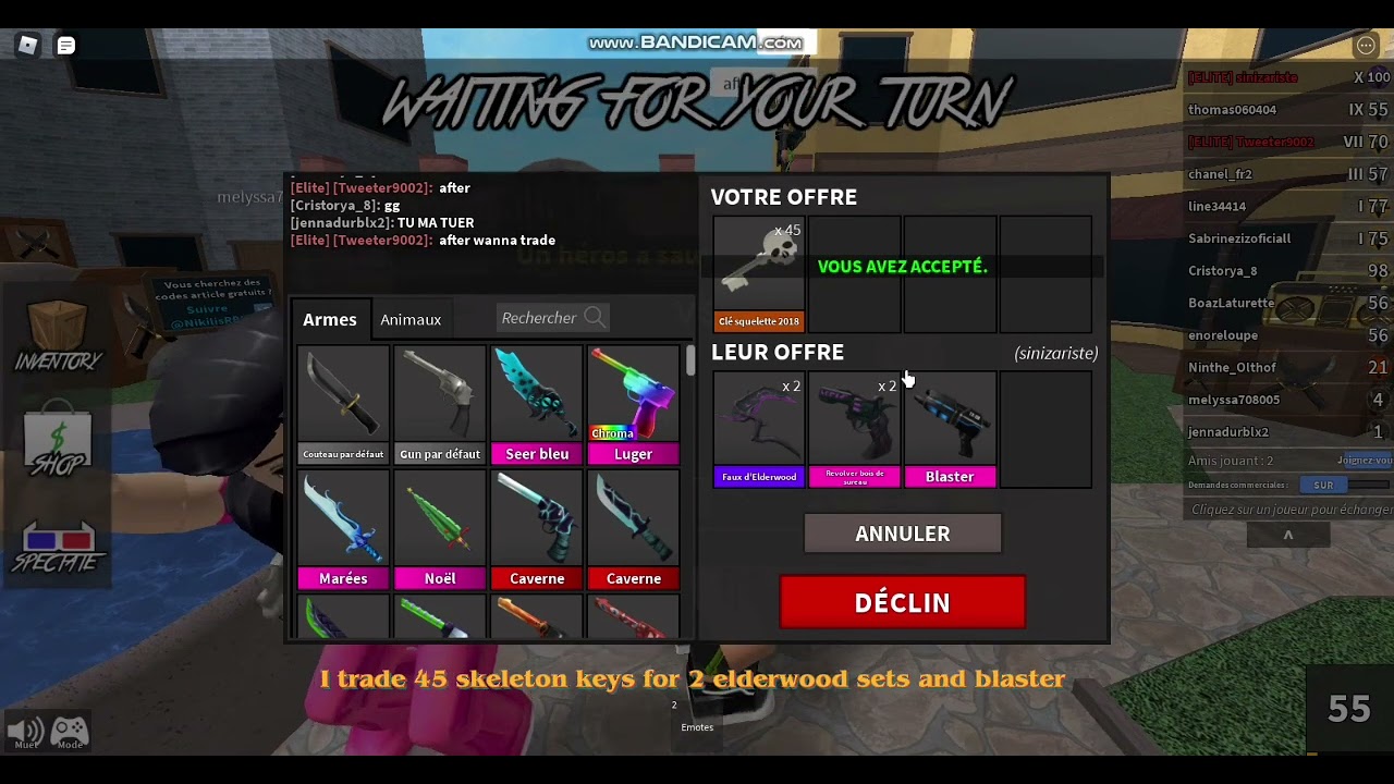 Trade skeletons keys in Murder Mystery 2 Roblox/Axel-Roblox - YouTube