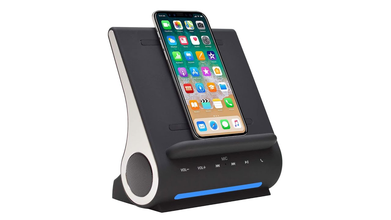 Azpen Dockall D100 Qi Wireless Charger, Bluetooth Premium Speakers ...