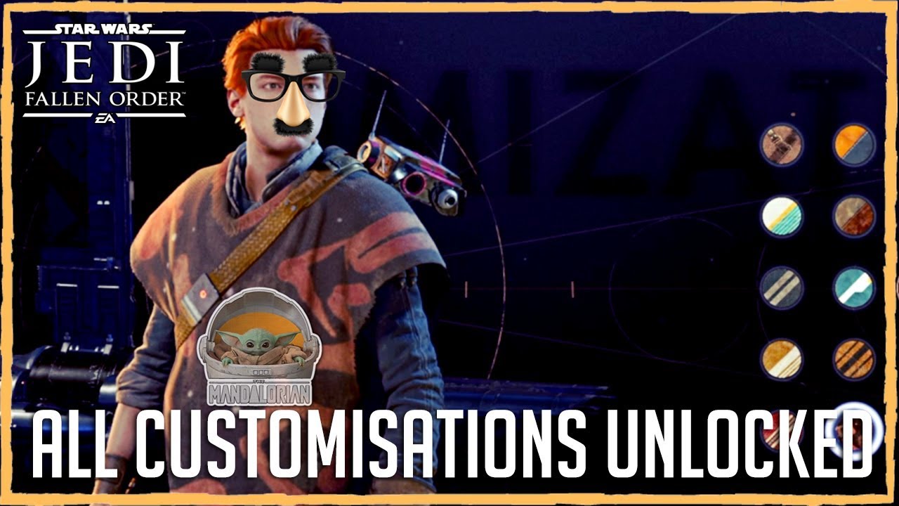 All Customisations unlocked (Lightsaber, Poncho/Outfit, BD-1, Mantis ...