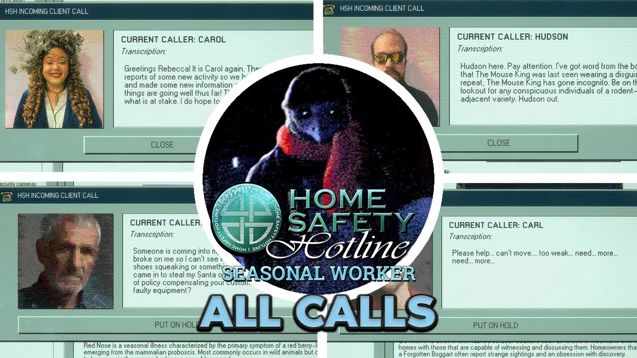 Home Safety Hotline Seasonal Worker DLC - All Phone Calls (Showcase ...