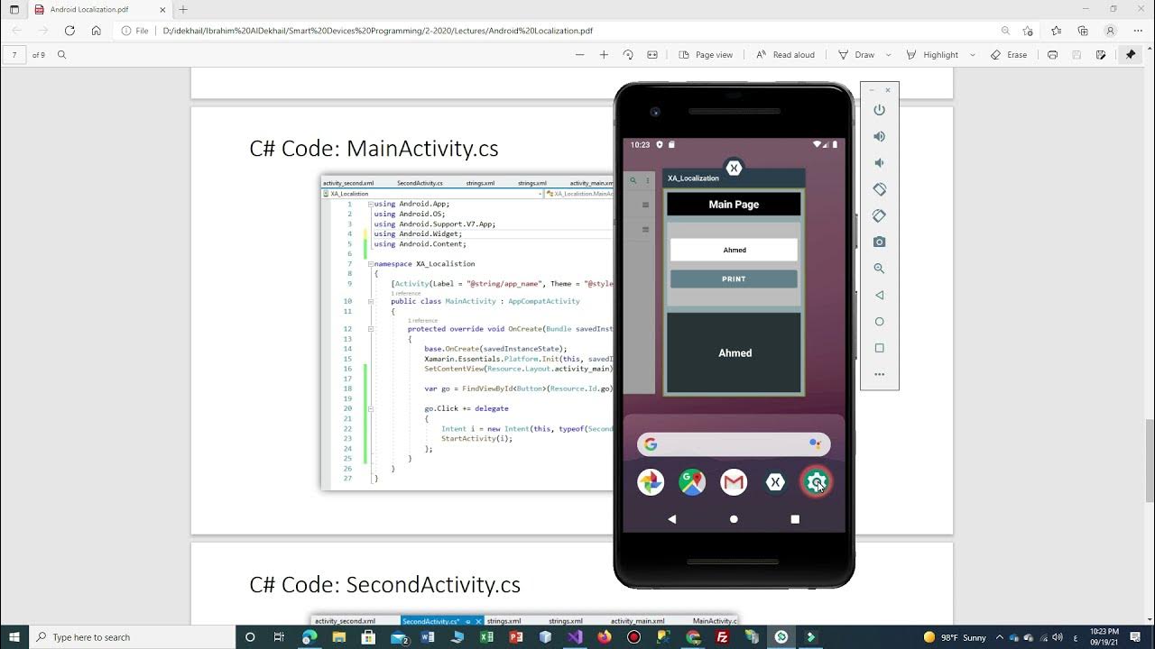 05- عمل تطبيق يدعم اكثر من لغة على حسب لغة الجهاز Xamarin.Android Localization - YouTube