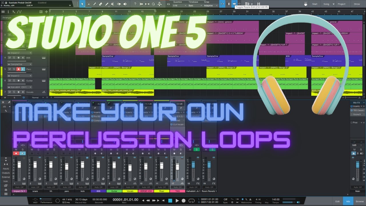 Studio One How to make Percussion loops for your beats - YouTube