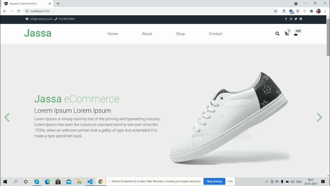 Angular 12 Free Ecommerce Shop Template Working Demo - YouTube