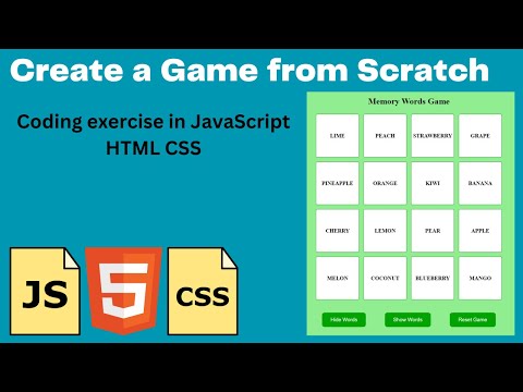 Learn how to make a game in JavaScript. Memory Words Game in JS HTML CSS