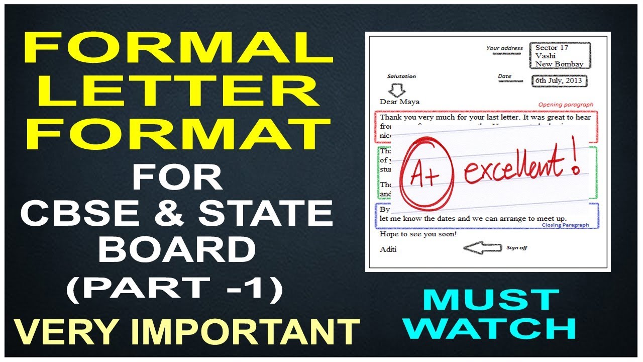 Format of Formal Letters For Board Students.(Part-1). - YouTube