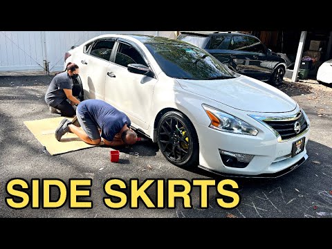 I PUT SIDE SKIRTS ON MY 5TH GEN ALTIMA - YouTube