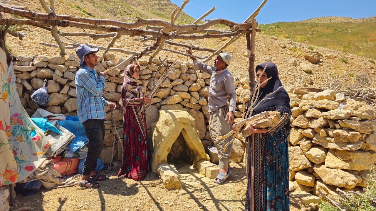 IRAN nomadic life | How do the nomads make a summer canopy? | Nomadic ...