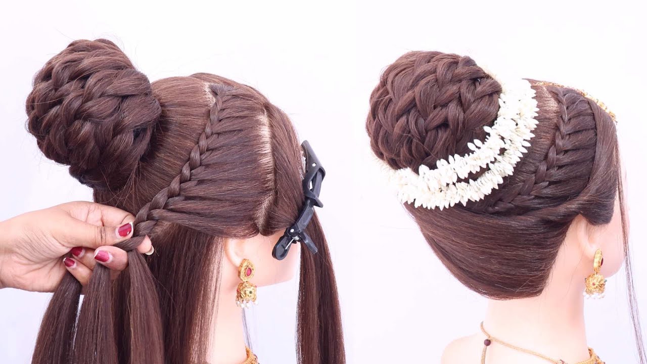 Elegant Juda Hairstyle for girls | hairstyle for traditional wear ...