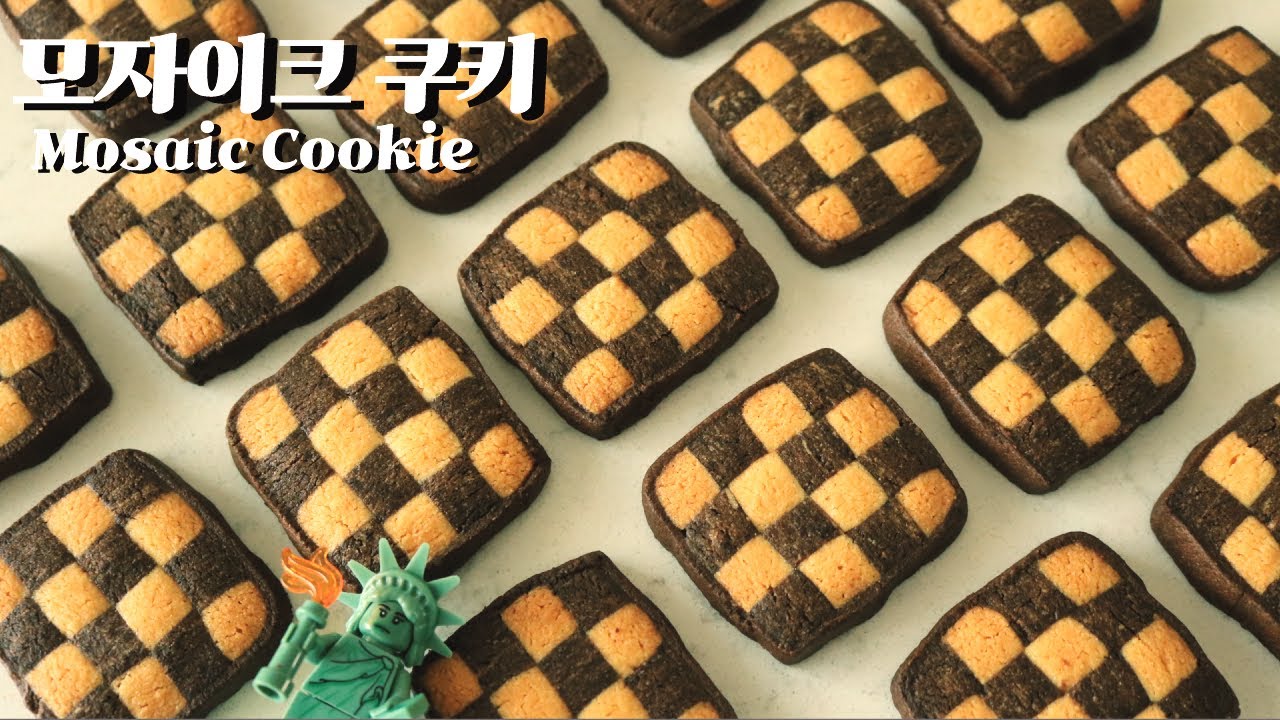 (ENG)🍪제일 빠른 방법으로 모자이크쿠키 만들기~!! // *How to make Check Pattern Cookie ...