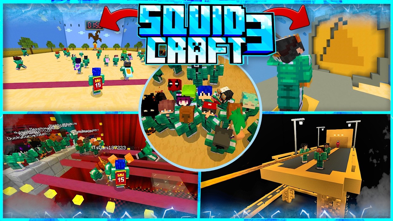 MAPA de SQUID CRAFT GAMES 3 para MINECRAFT BEDROCK 1.21 🦑🔥 - YouTube