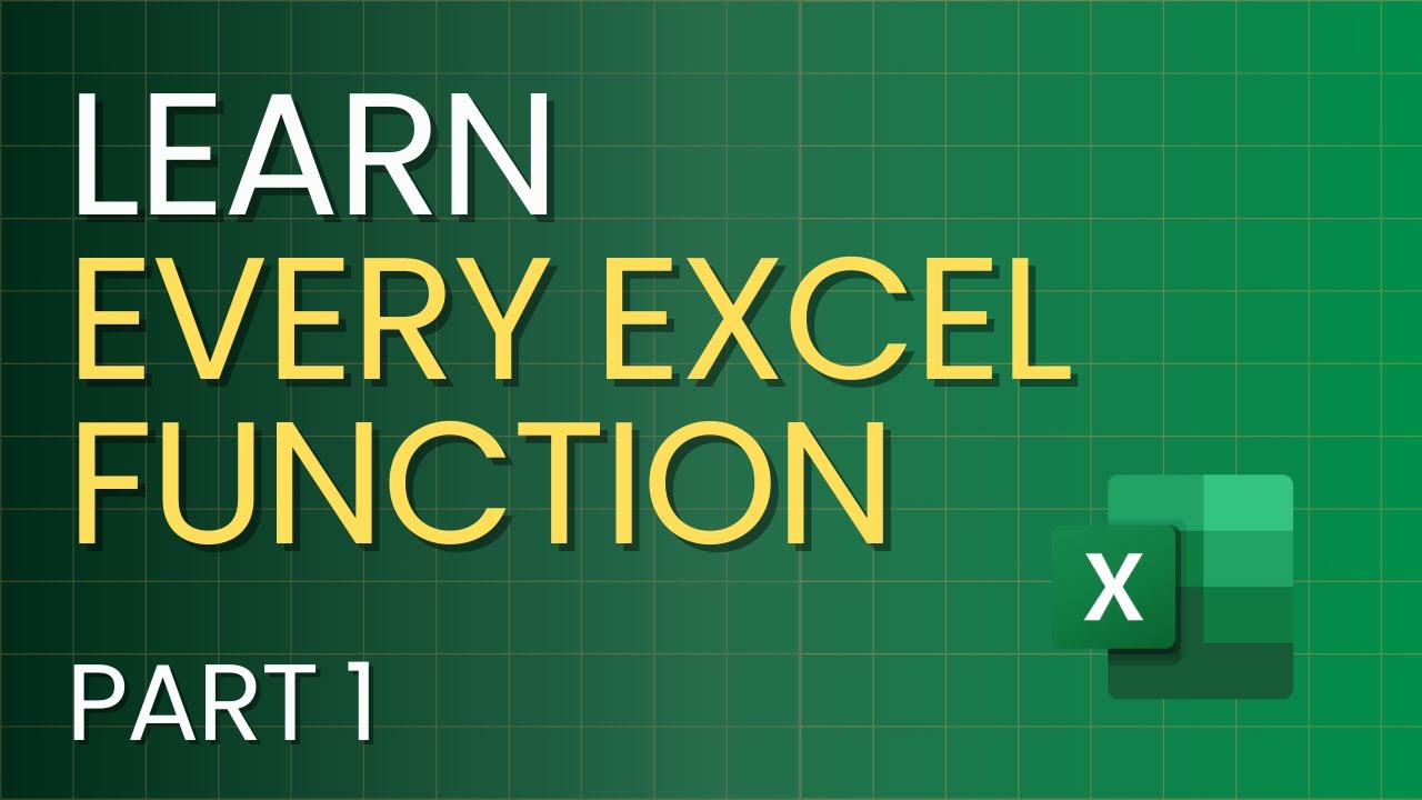 Learn how to use every Excel Function Series - Part 1 (A's) - YouTube